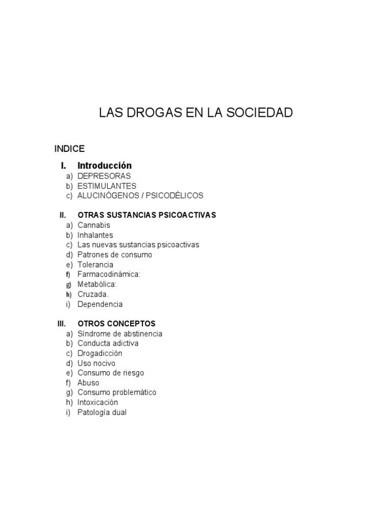 Las Drogas en La Sociedad | PDF | La dependencia de sustancias | Drogas