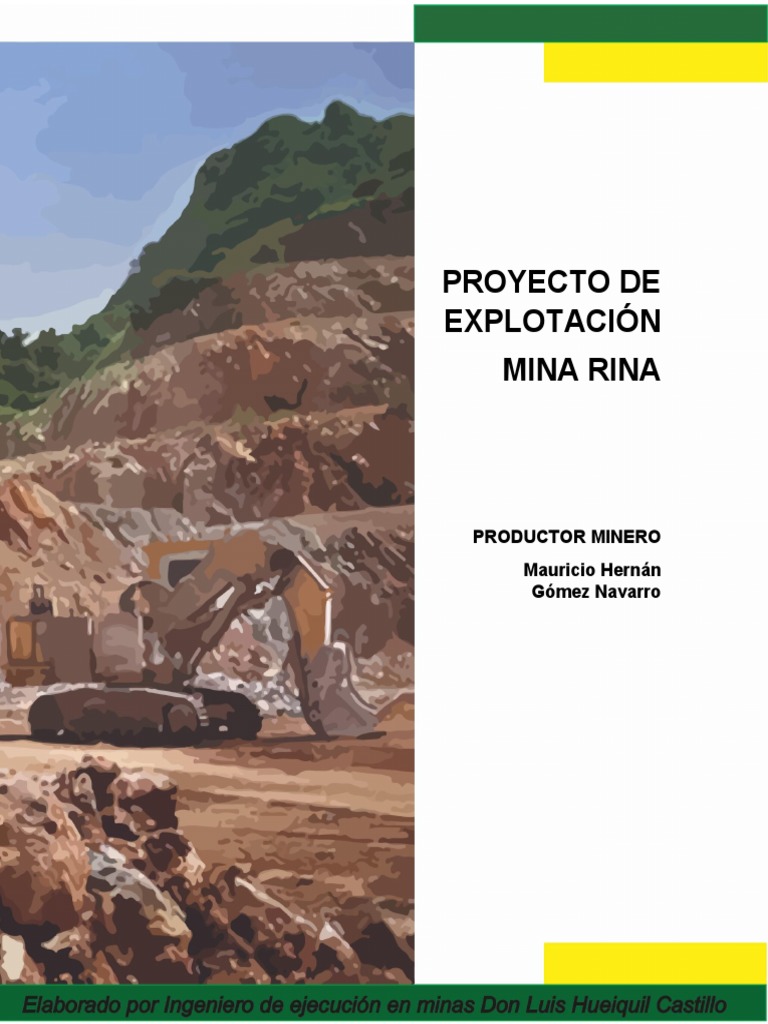 Proyecto de Explotacion Mina Rina Rajo | PDF | Minería | Minería de ...