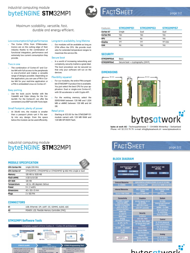 Online-EN Fact Sheet STM32MP1x-1 | PDF | Booting | Flash Memory