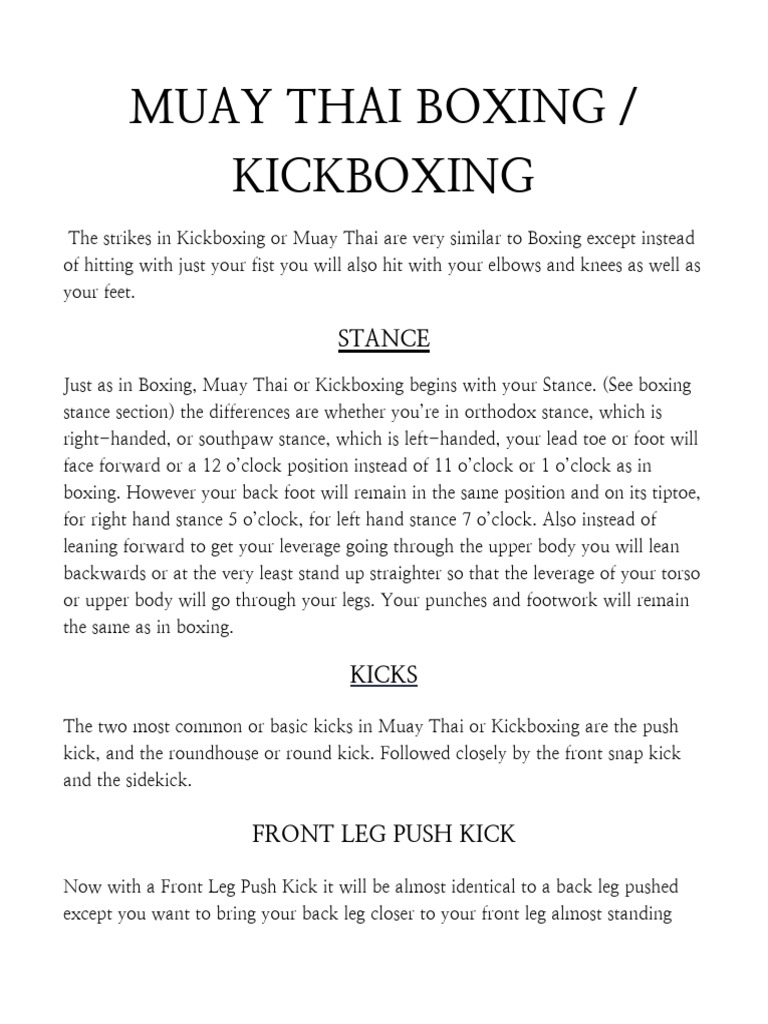 Kickboxing Basics Guide | PDF | Muay Thai | Combat Kickboxing Basics Guide | PDF | Muay Thai | Combat
