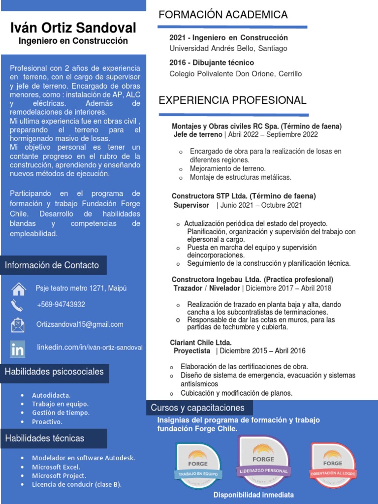 CV Iván Ortiz Sandoval | PDF