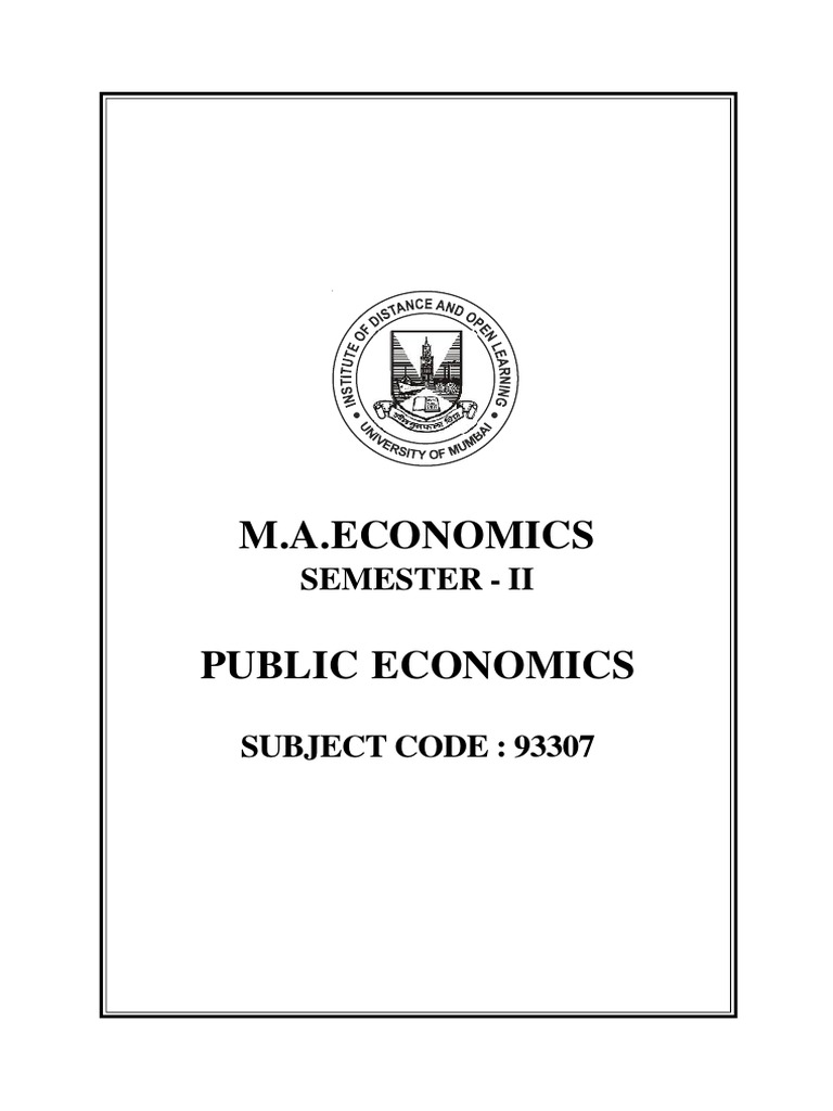 Public Economics English Version | PDF | Pareto Efficiency | Welfare ...