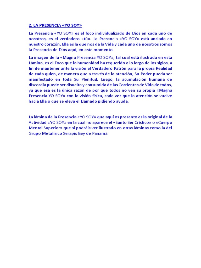 La Magna Presencia "YO SOY" | PDF | Mente | Ligero