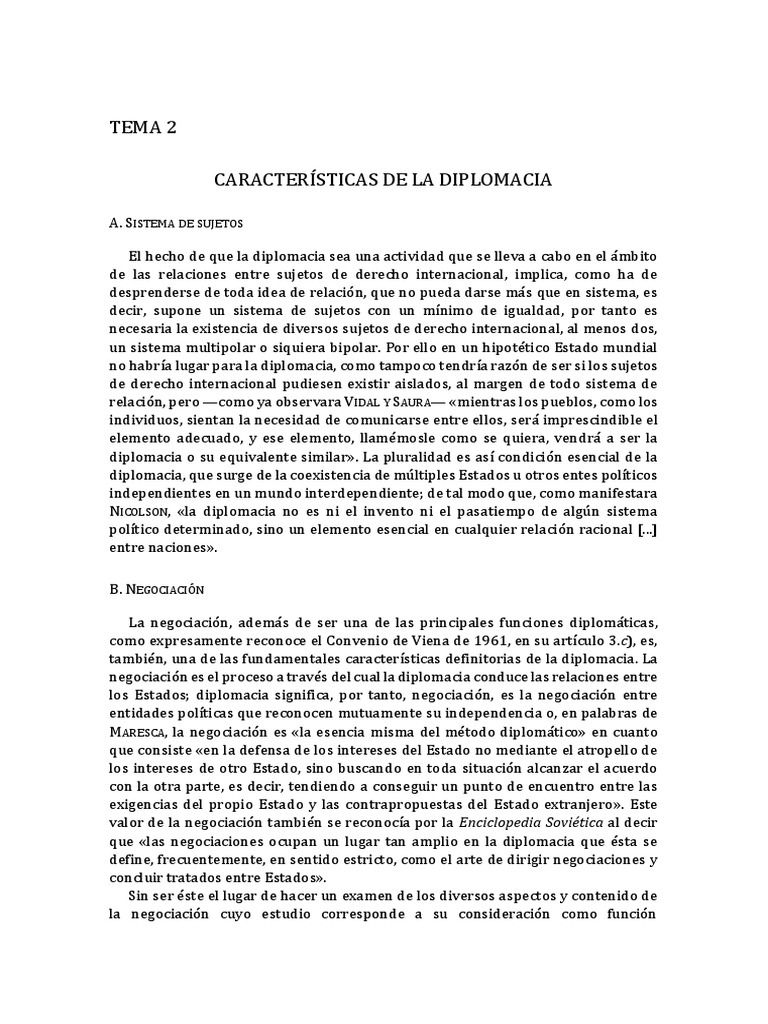 Tema 2 Dilpomacia y Protocolo | PDF