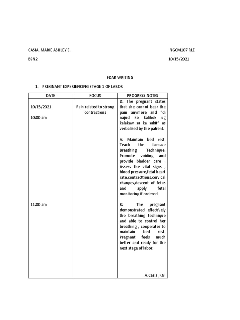 Casia Fdar | PDF | Childbirth | Pregnancy