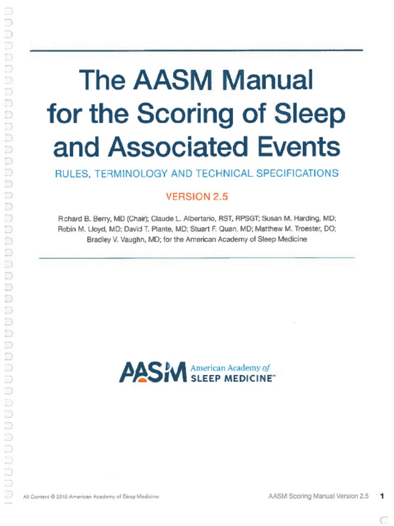 The AASM Manual: For The Scoring of Sleep | PDF | Medical Specialties ...