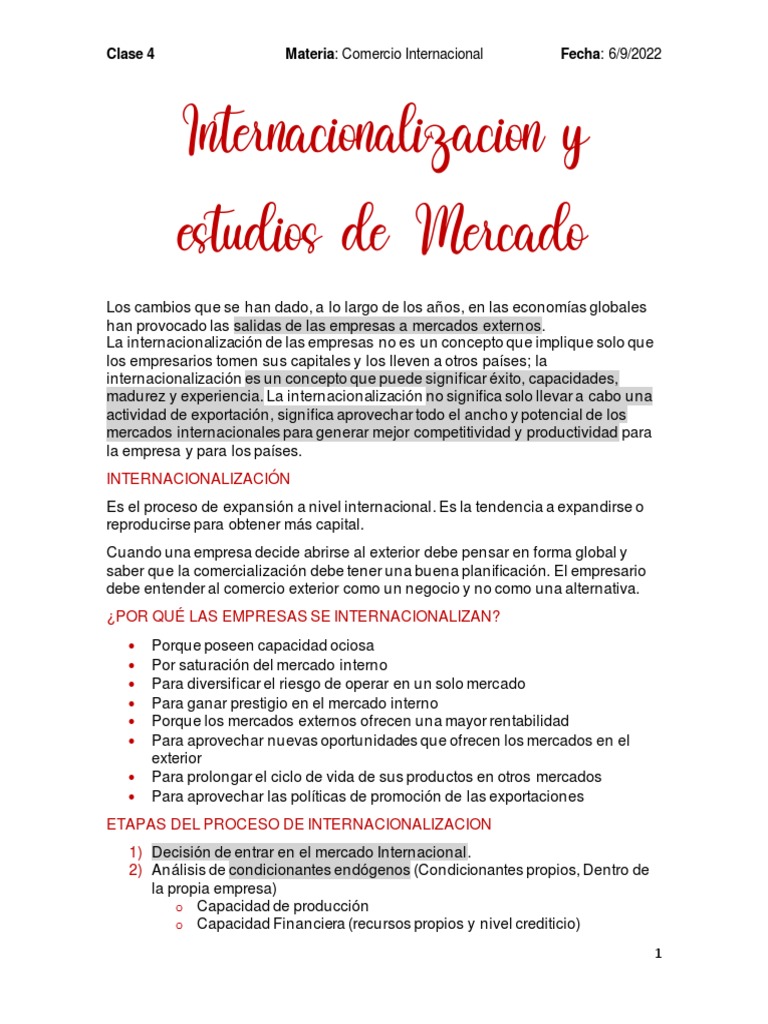 Internacionalización de Empresas: Claves y Estrategias | PDF ...