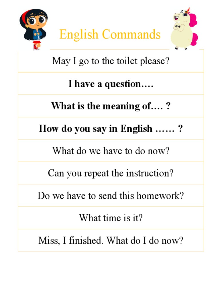 English Commands | PDF