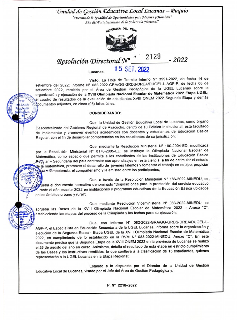 RD Nº2120 2022 Onem | PDF