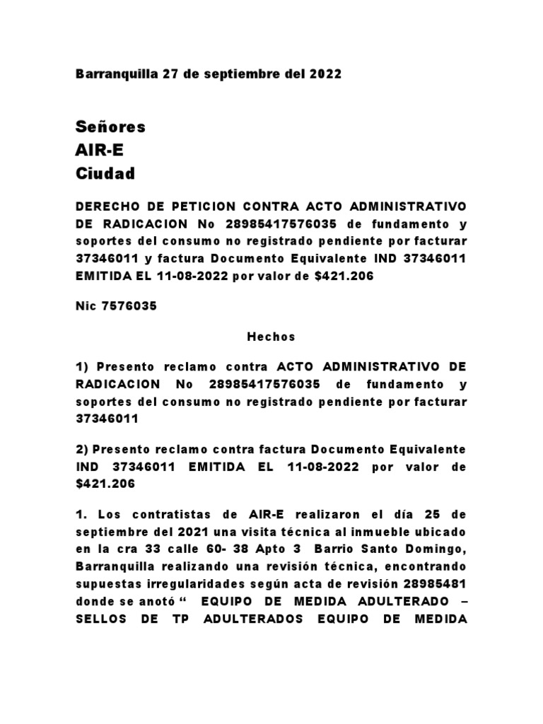 Peticion de Irregularidad de Steven Thorne Alarcon | Descargar gratis ...