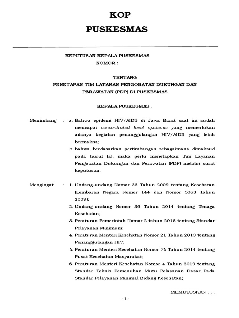 Draft SK PDP PUSK | PDF