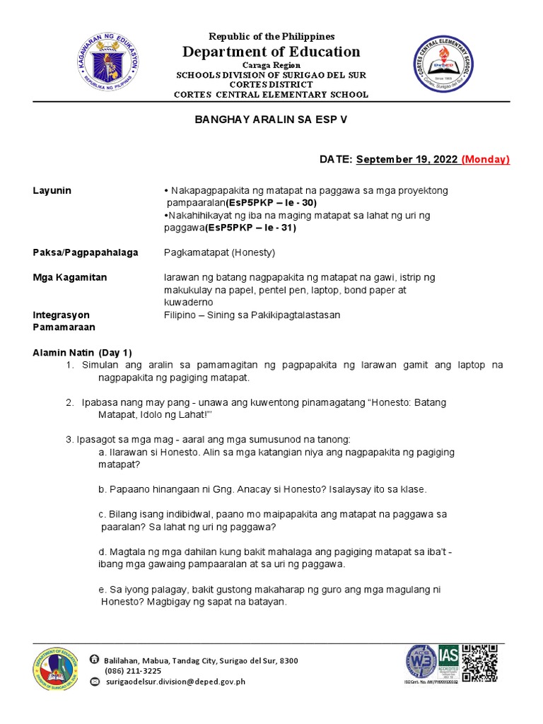 LP Esp Q1 Week 5 | PDF