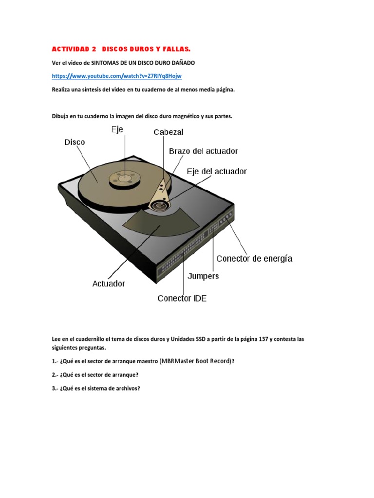 Actividad 2 Discos Duros y Fallas | PDF | Disco duro | Informática