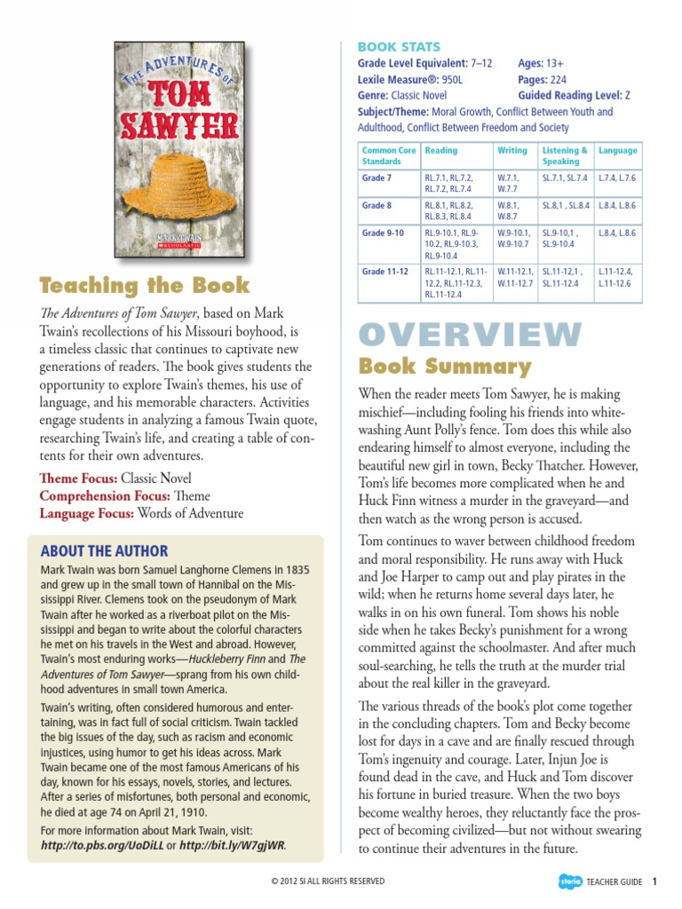 Tom Sawyer Storia TG | PDF | Huckleberry Finn | The Adventures Of Tom ...