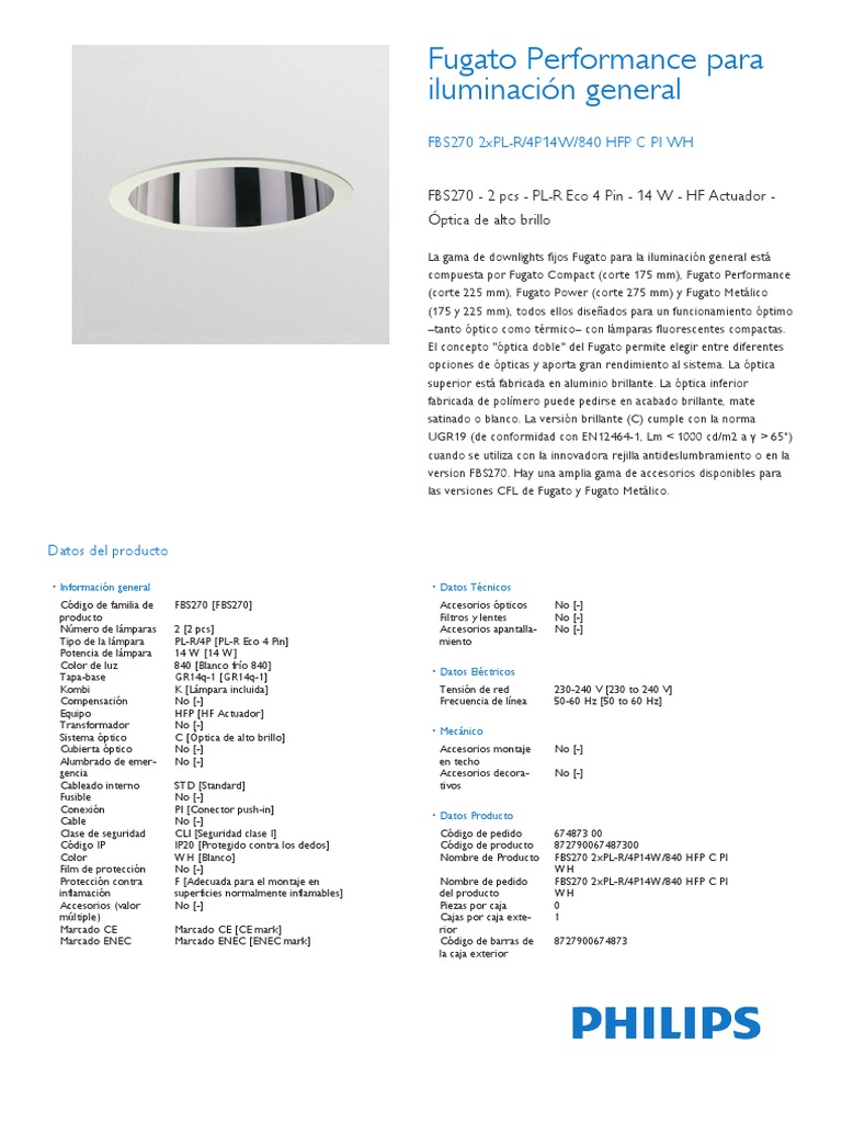 FBS270 2xPL | Descargar gratis PDF | Lámpara compacta fluorescente ...
