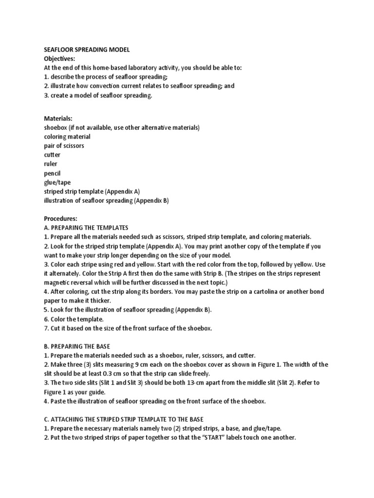 Seafloor Spreading Model Activity | PDF | Teaching Methods & Materials