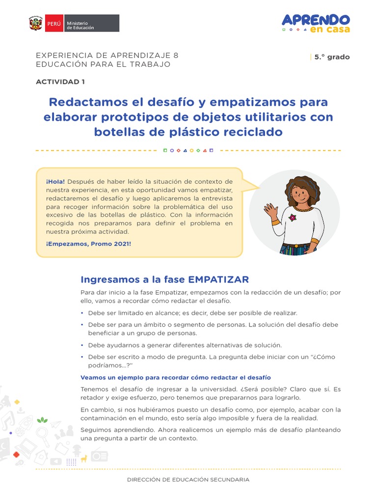 Ept 5° - Actv. 1 - Eda 8 | PDF | El plastico