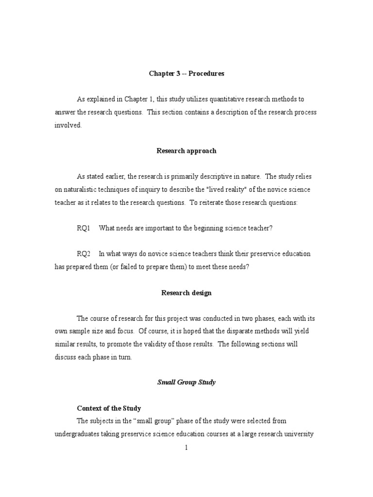 Chapter 3 - Procedures | PDF | Teachers | Teaching Method