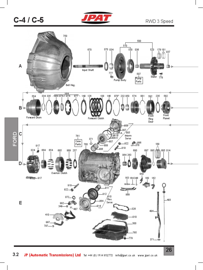 Ford C4 Exploided View | PDF | Automatic Transmission | Manual Transmission