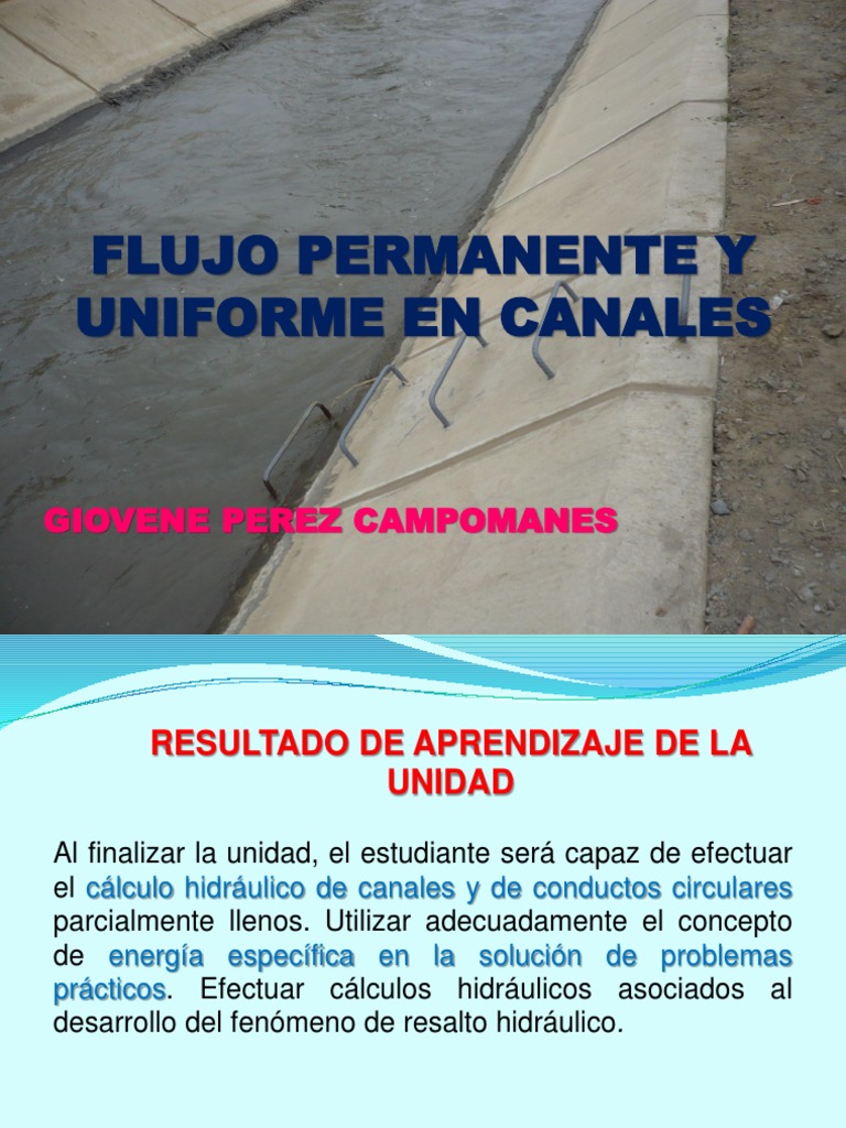 Flujo Permanente y Uniforme en Canales | PDF