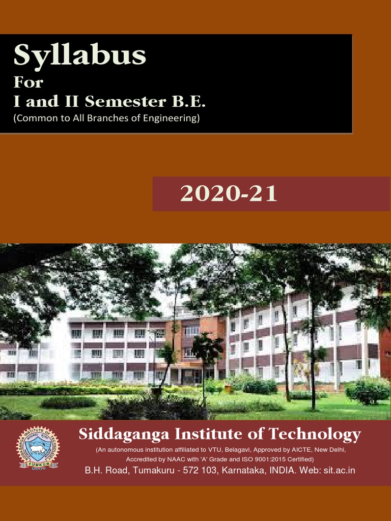 SIT I Year Syllabus 2020 21 | PDF