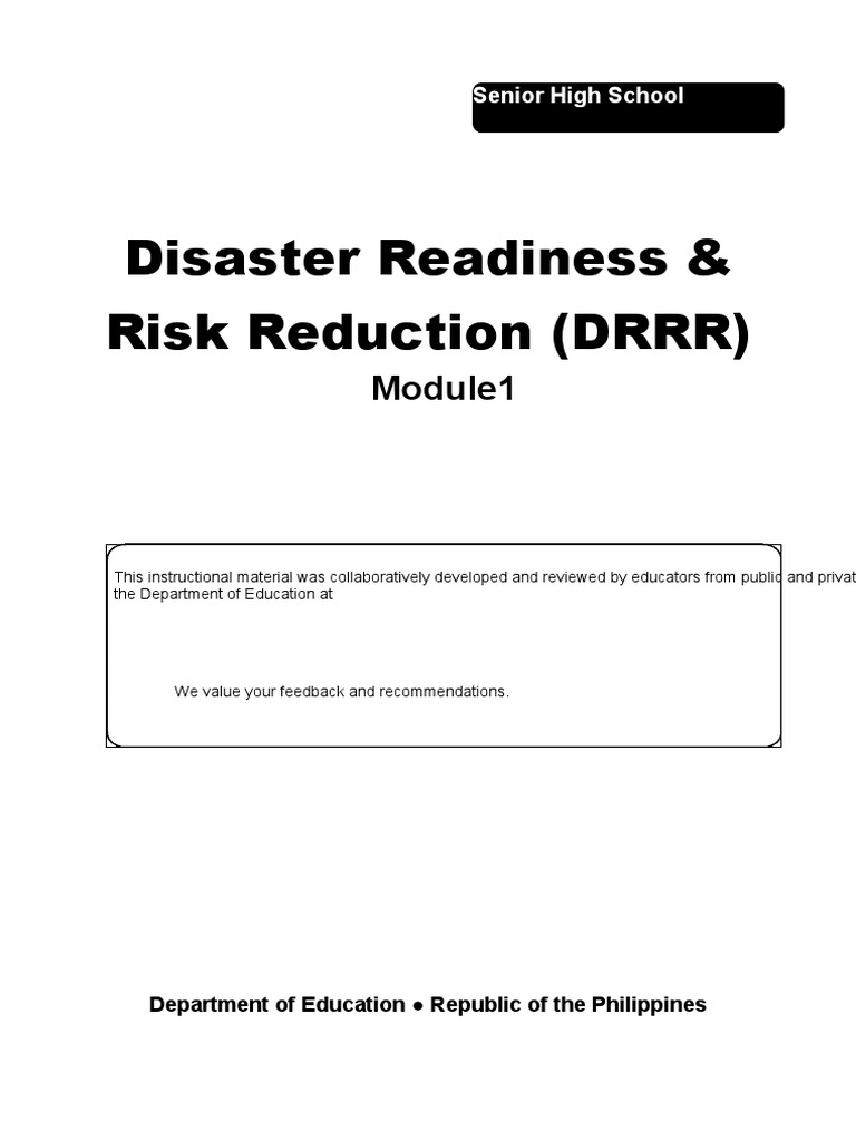 Drrr-Grade 11 - Module1 - J. Tabones | PDF | Hazards | Vulnerability