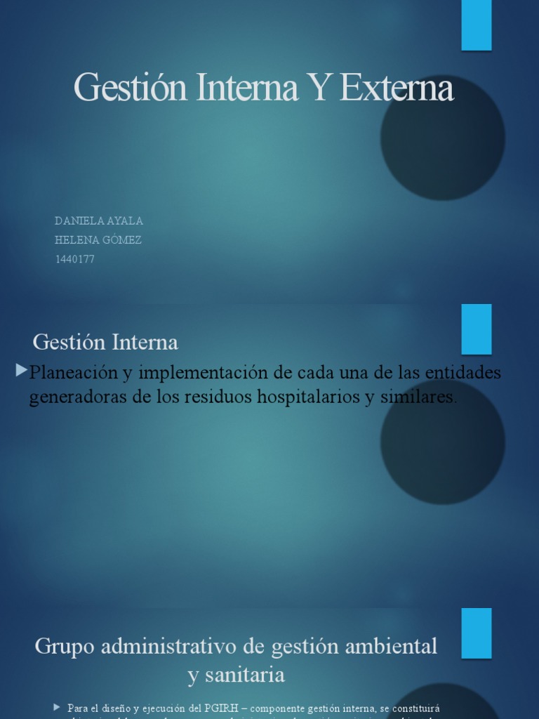 Gestión Interna Y Externa | PDF | Gestión de residuos | Residuos