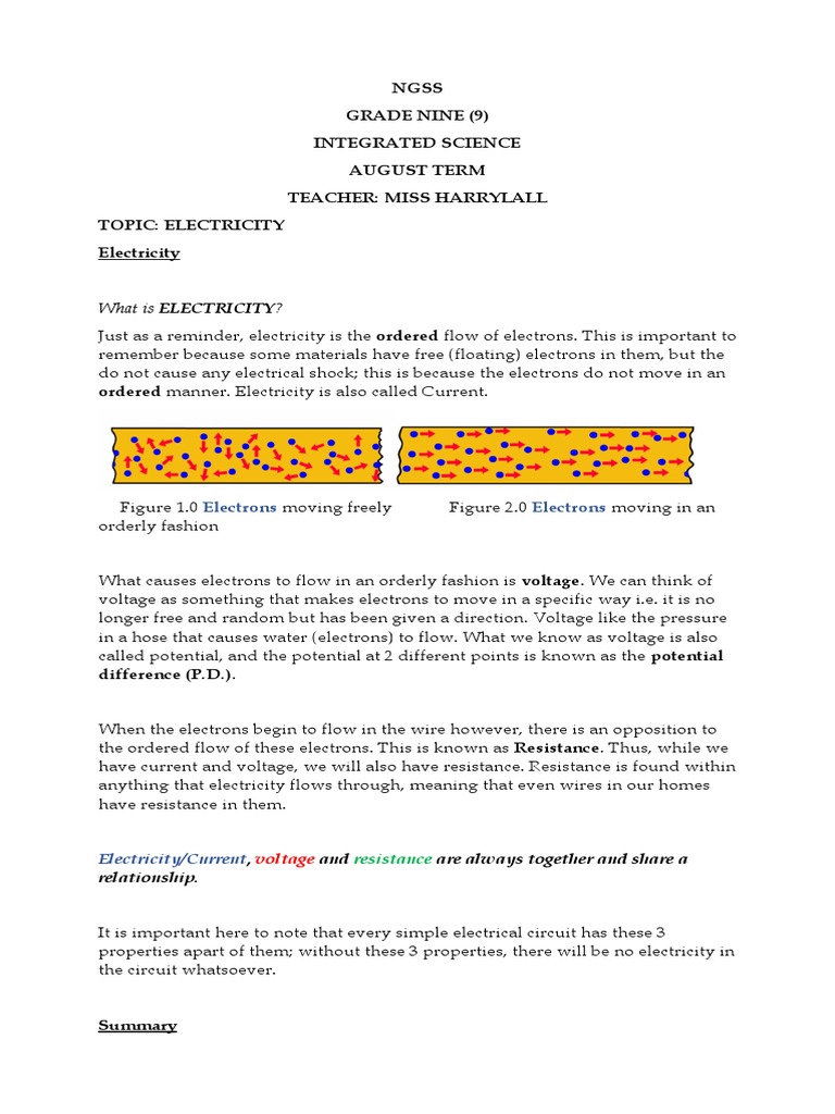 Integrated Science 3 Pdf Electric Power Electrical Resistance And Conductance
