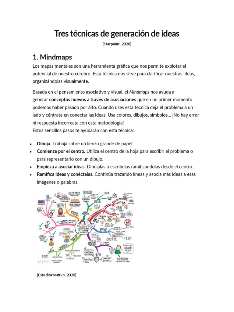 Tres Técnicas de Generación de Ideas | PDF | Lluvia de ideas | Creatividad