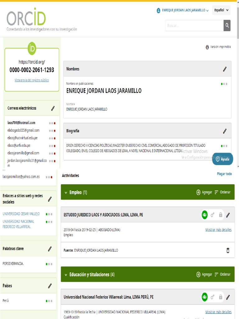 Orcid-Enrique Jordan Laos Jaramillo | PDF