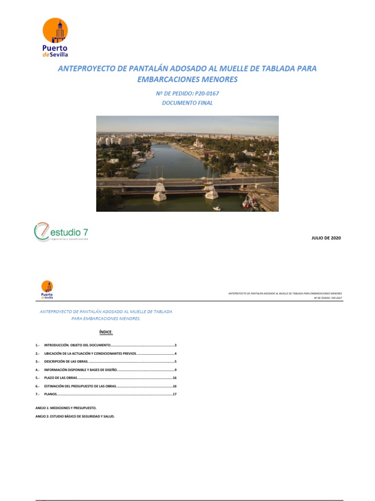 DOC20200724120718Anteproyecto Pantalan Adosado MTablada v03 | PDF ...
