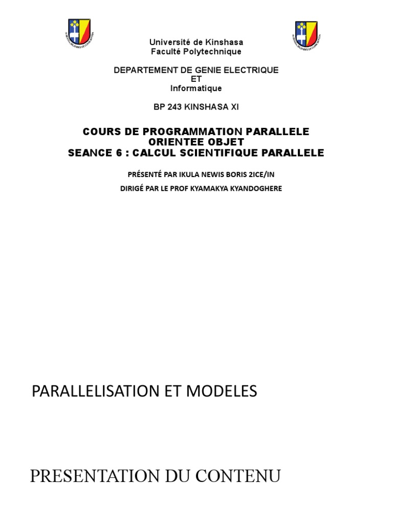 Calcul Scientifique Parallèle | PDF | Parallélisme (informatique ...
