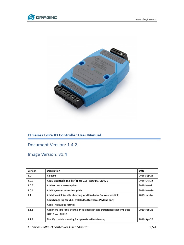LoRa IO Controller UserManual v1.4.2 | PDF | Input/Output | Wireless