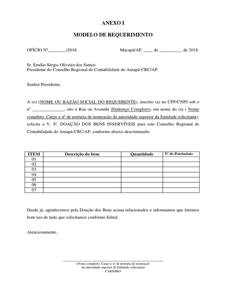 Modelo de Requerimento | PDF