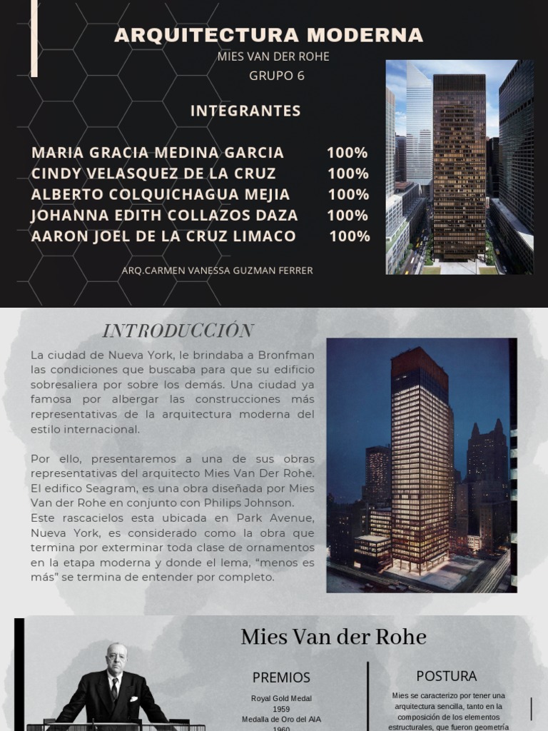 Edificio Seagram Grupo 6 | PDF | Diseño | Sectores Economicos