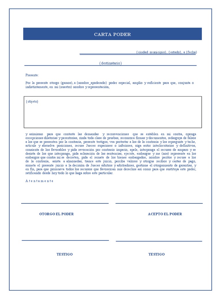 Carta Poder Word | PDF
