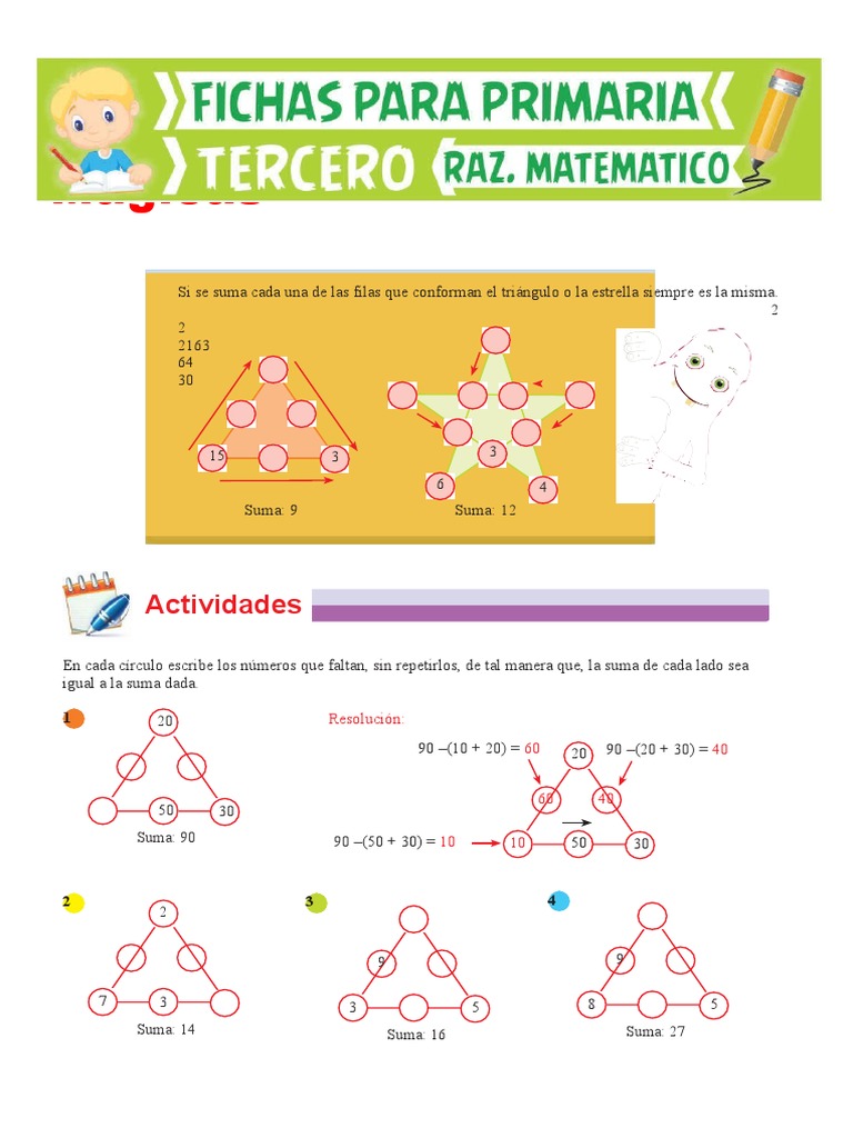 Ejercicios de Triángulos y Estrellas Mágicas | PDF