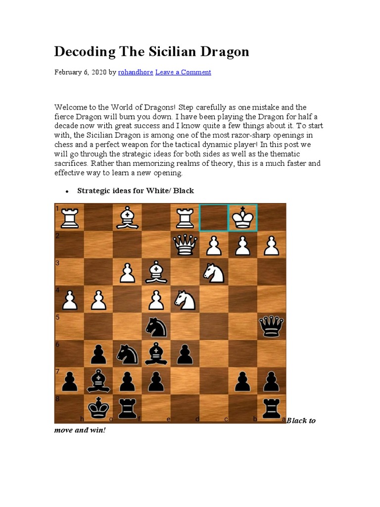 Decoding the Strategic Ideas and Thematic Sacrifices of the Sicilian Dragon | PDF | Chess ...