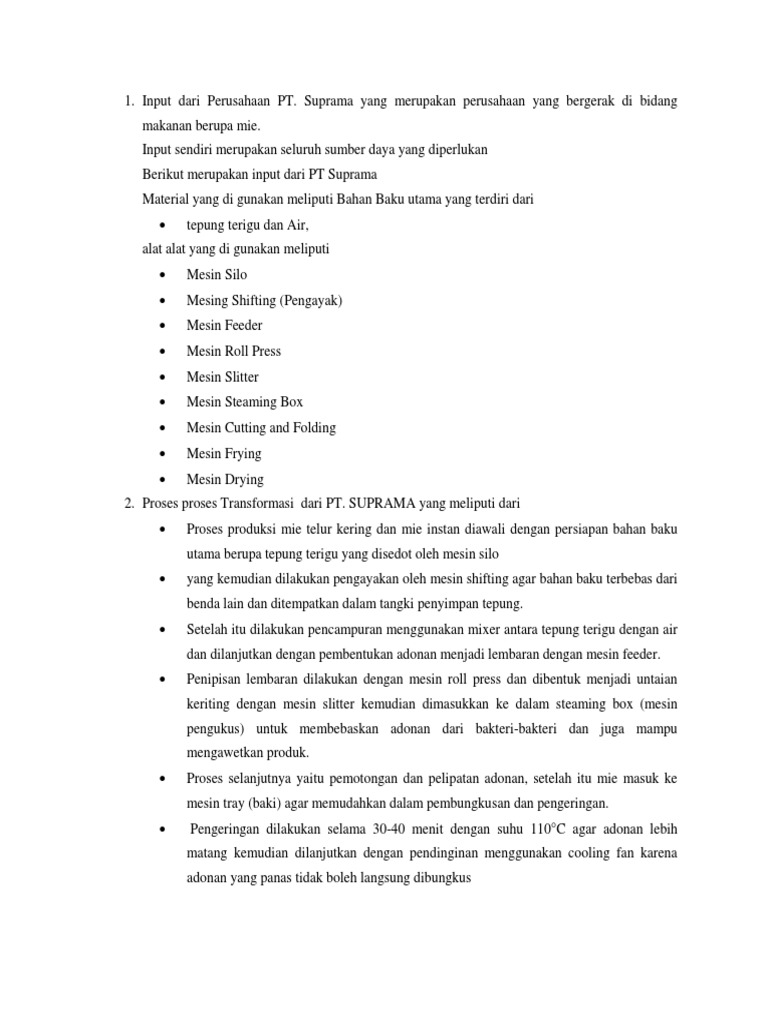 Proses Produksi Input - Proses Transformasi - Output | PDF | Teknologi & Rekayasa