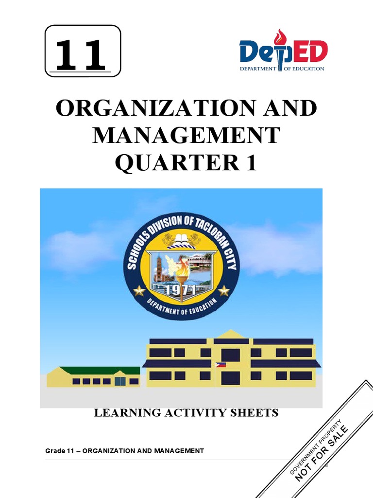 G11 Organization and Management Week 1 | PDF | Employment | Business