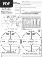 Sopa de Letras de Encuentra Los Nombres de Los Continentes y Los ...