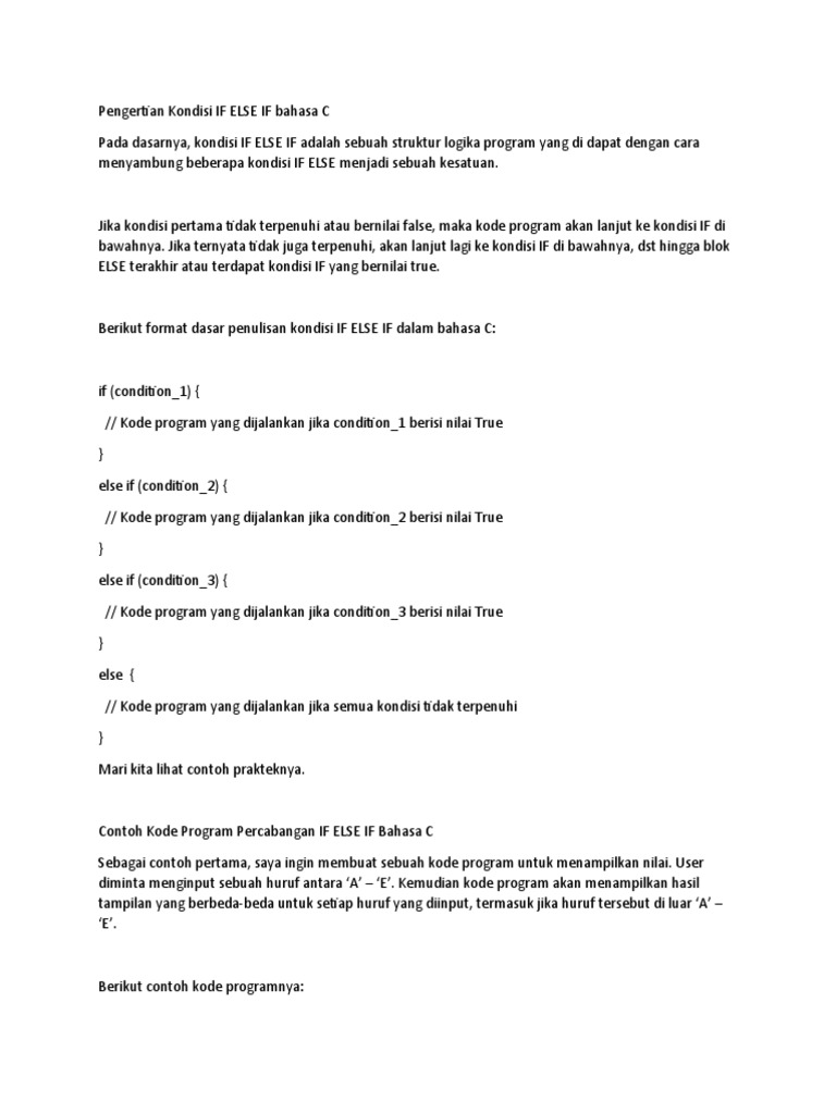 Apa Itu If Else | PDF