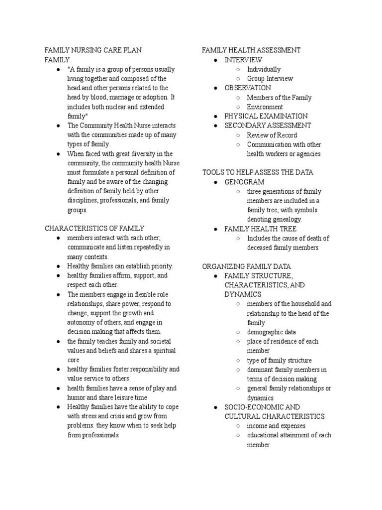 Family Nursing Care Guide | PDF | Family | Nursing