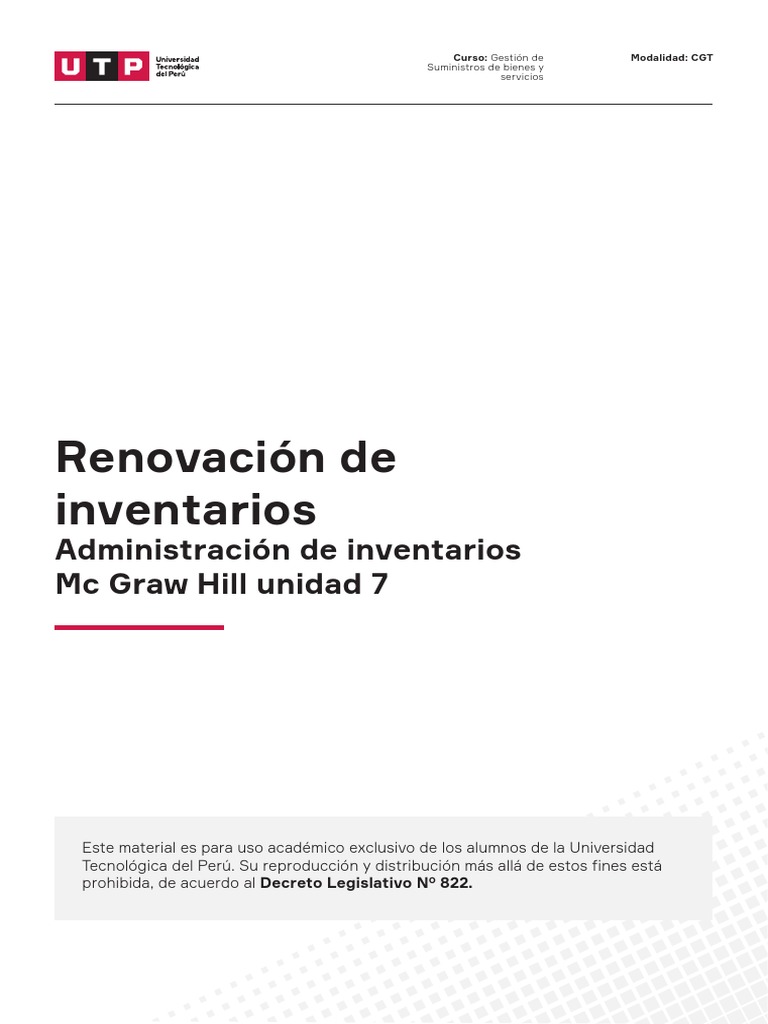 Semana 04 - Separata - Renovacion de Inventario | PDF | Inventario | Business