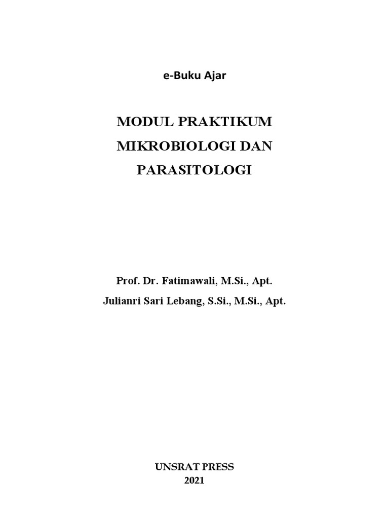 MODUL PRAKTIKUM MIROBIOLOGI PARASITOLOGI (EBOOK) Edit Ronsu | PDF ...