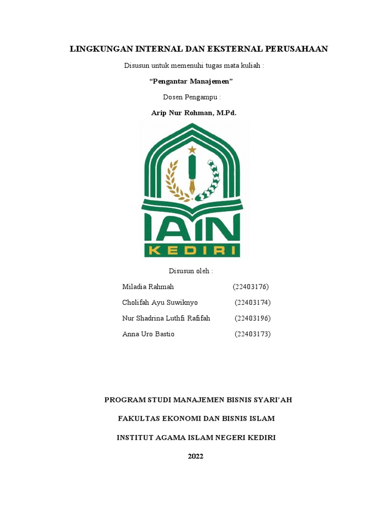 Lingkungan Internal Dan Eksternal Perusahaan | PDF