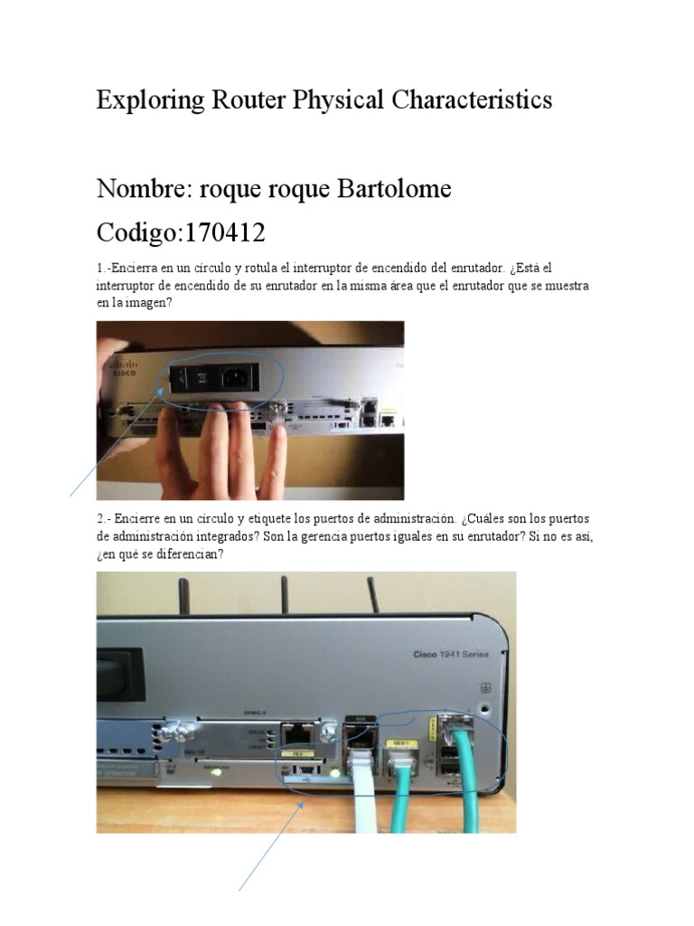 Exploring Router Physical Characteristics | PDF | Enrutador ...
