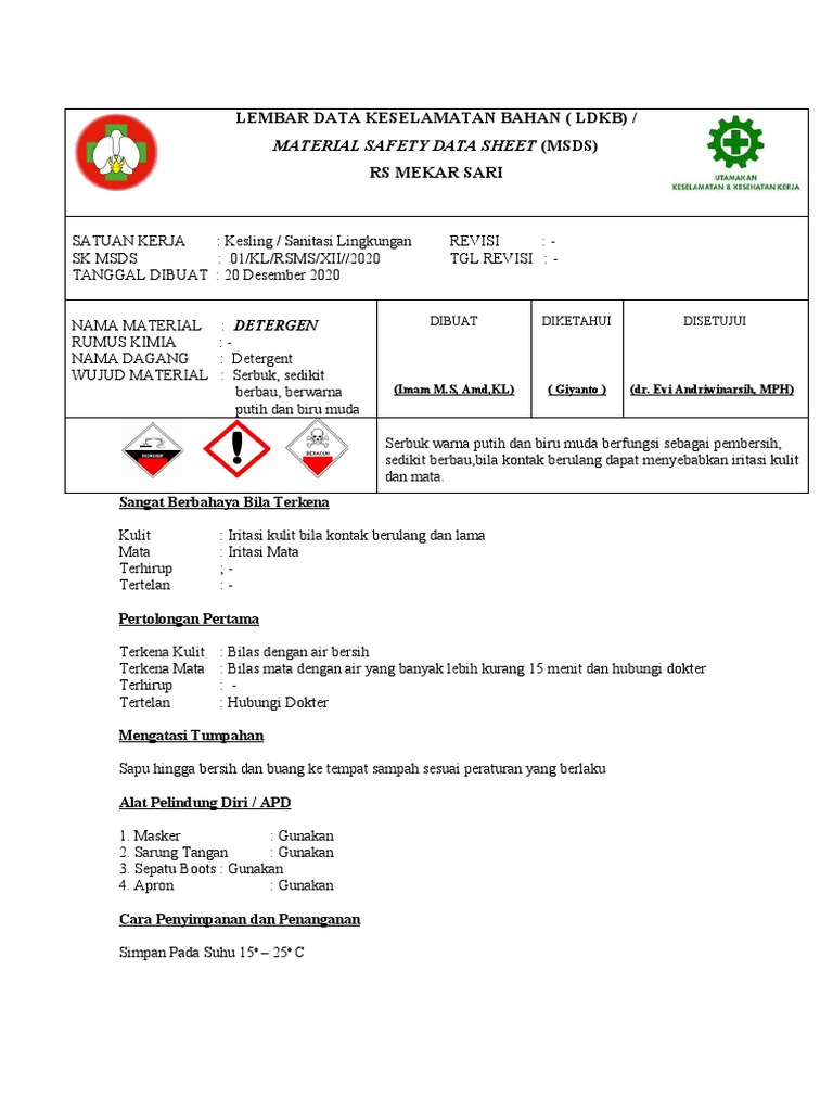 Form LDKB MSDS RSMS 2020 | PDF