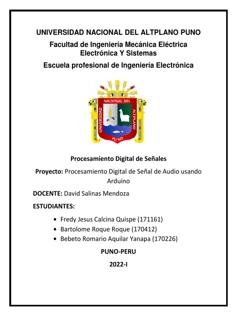 Imforme Proyecto DSP | PDF | Filtro electronico | Procesamiento de señales digitales