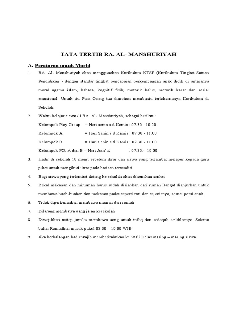 TATA TERTIB RA Print | PDF